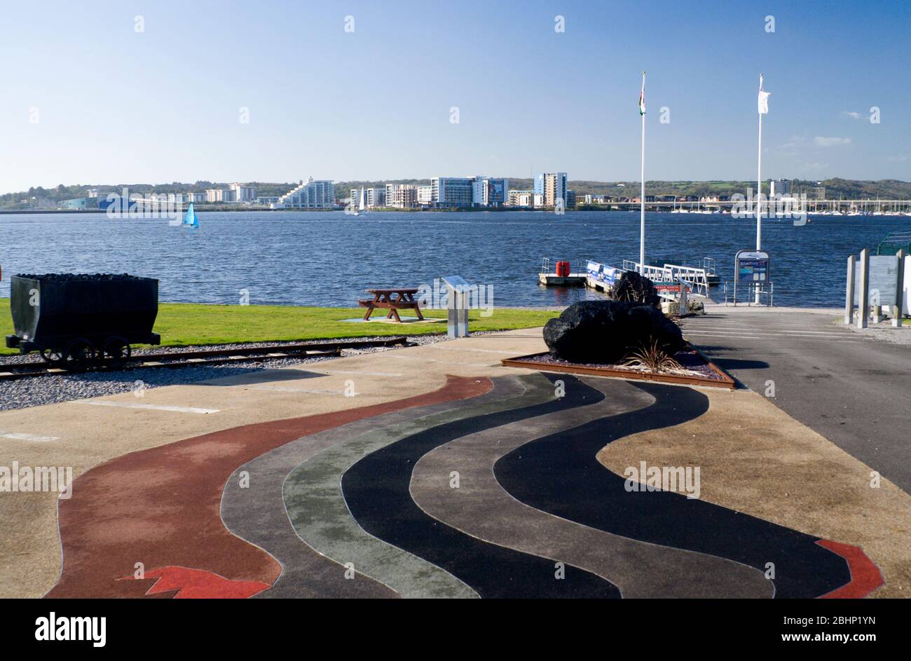 coal mining display, cardiff bay barrage, cardiff, south wales Stock ...