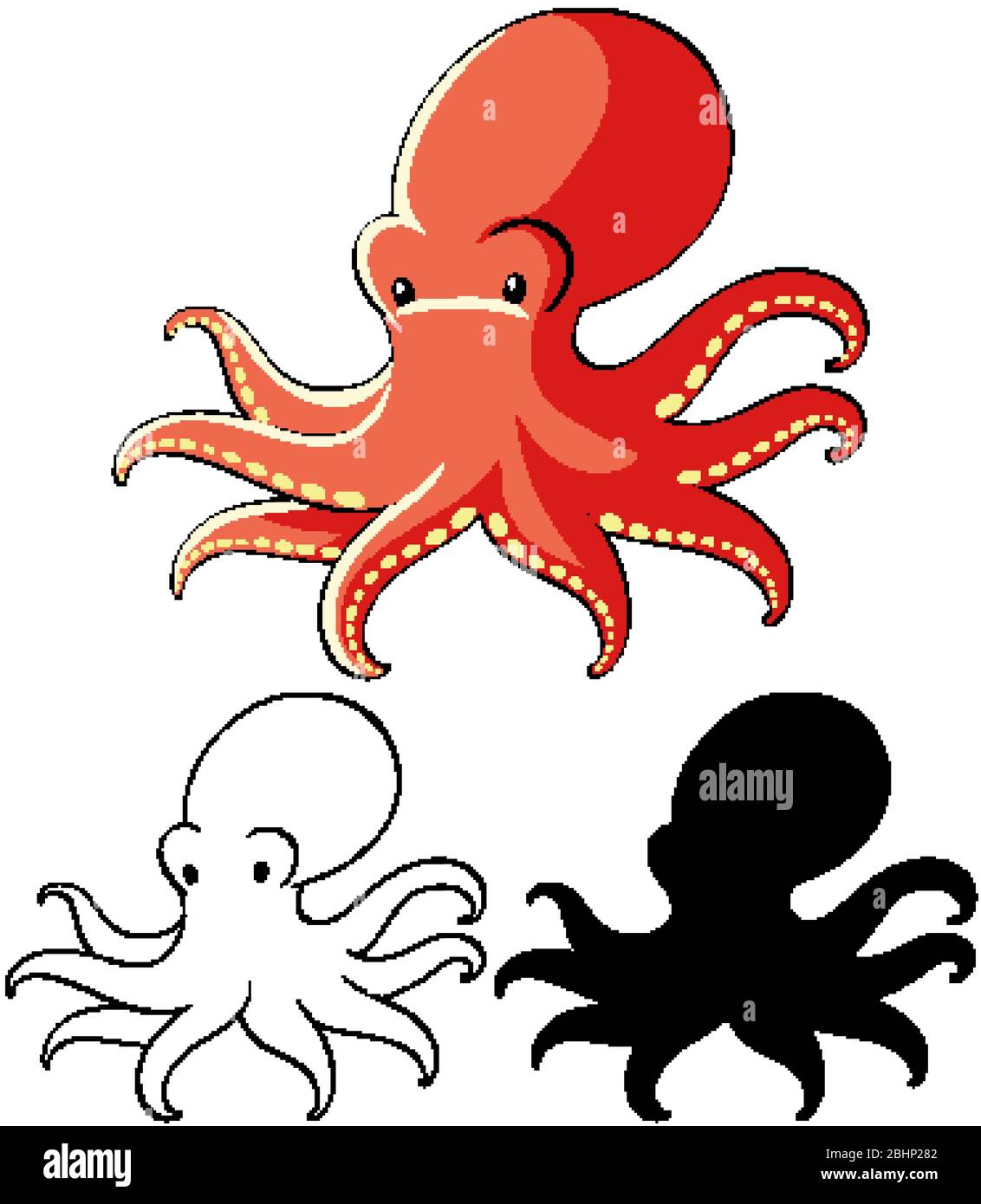 Set of octopus cartoon illustration Stock Vector Image & Art - Alamy