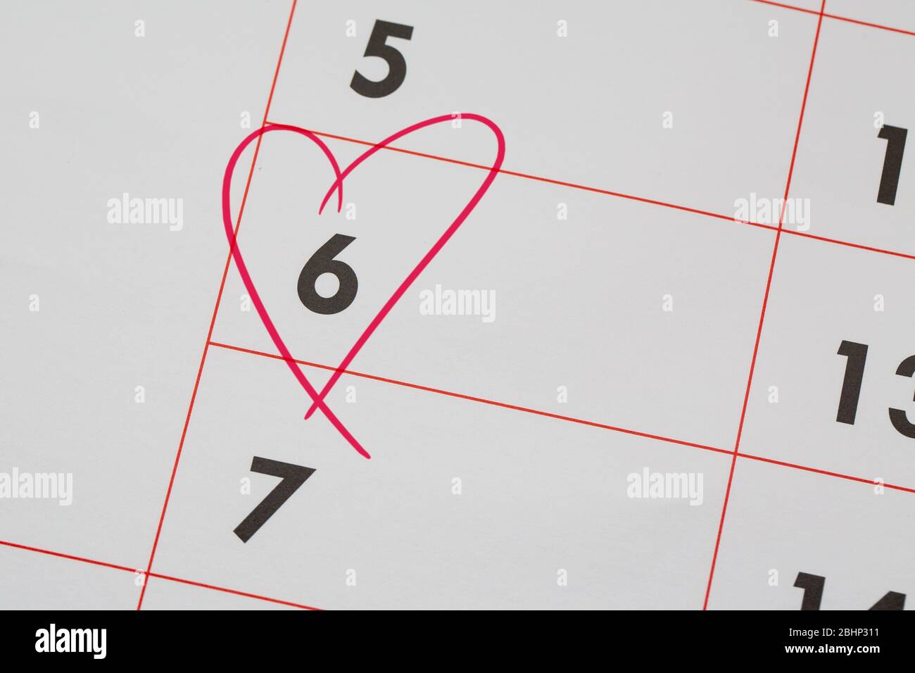 6th Date Of The Month Marked In Red Marker Pen On A Simple Planner 6th-date-of-the-month-marked-in-red-marker-pen-on-a-simple-planner