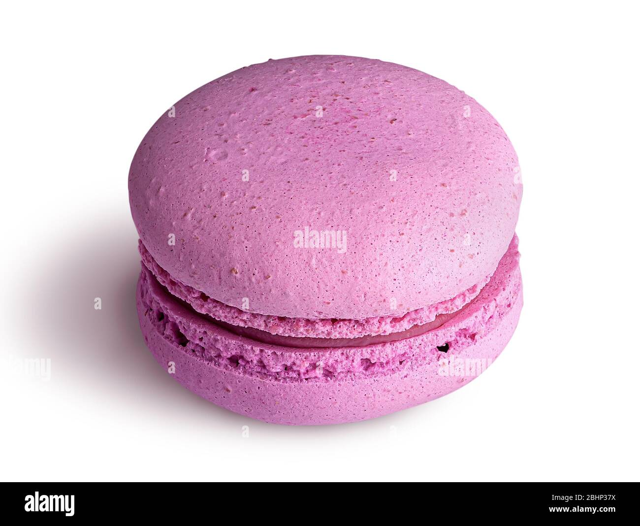 One pink macaroon angled view Stock Photo - Alamy