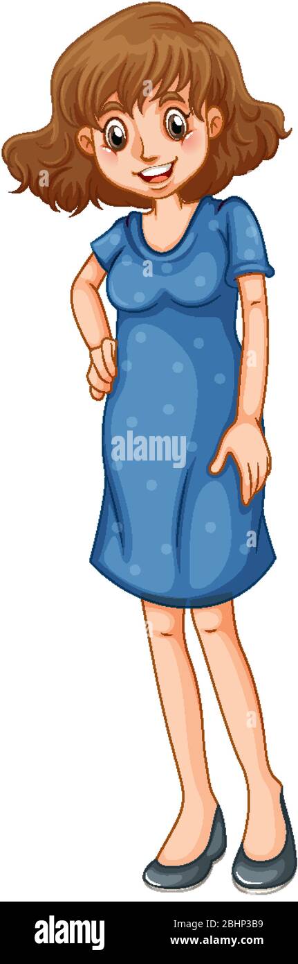 Woman standing on white background illustration Stock Vector Image ...