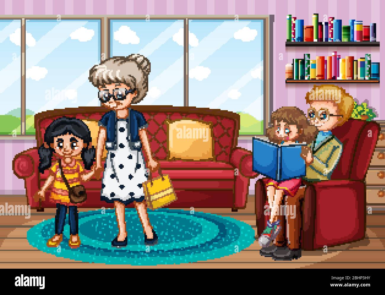 Scene with family having a good time at home illustration Stock Vector ...