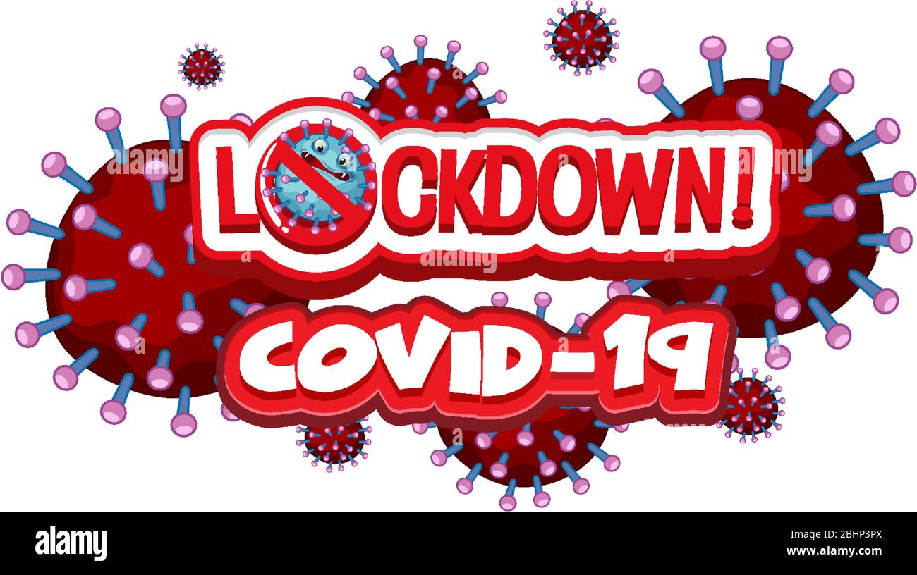 Coronavirus poster design with word lockdown on white background ...