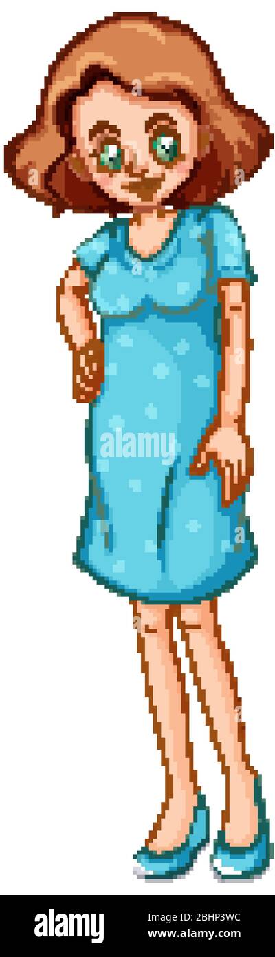 Happy woman standing on white background illustration Stock Vector ...