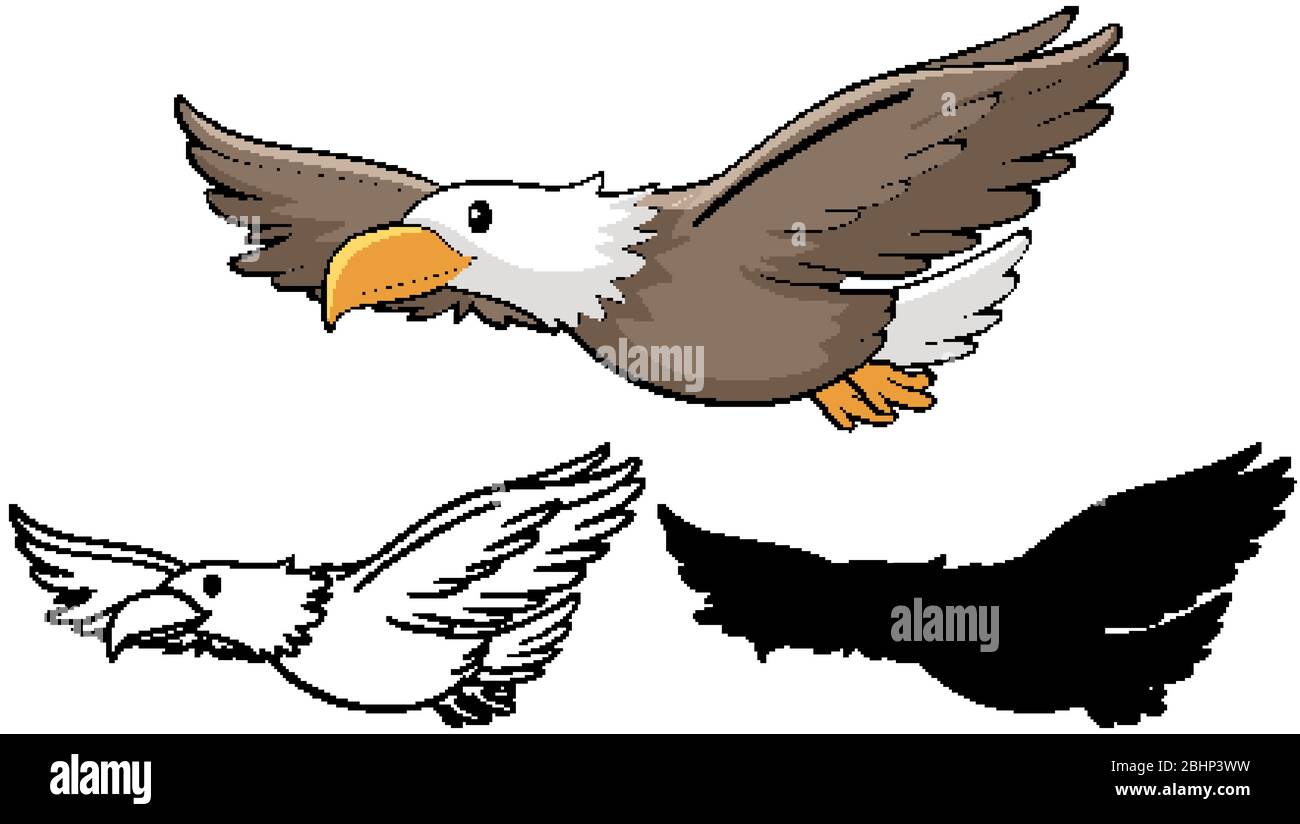 Set of eagle cartoon illustration Stock Vector Image & Art - Alamy