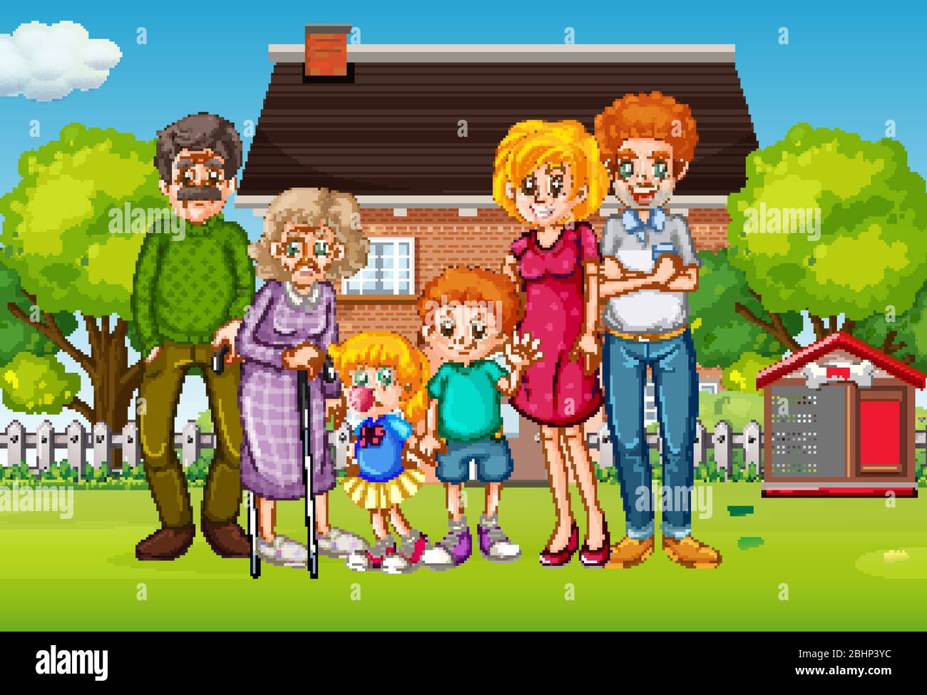 Scene with family having a good time at home illustration Stock Vector ...