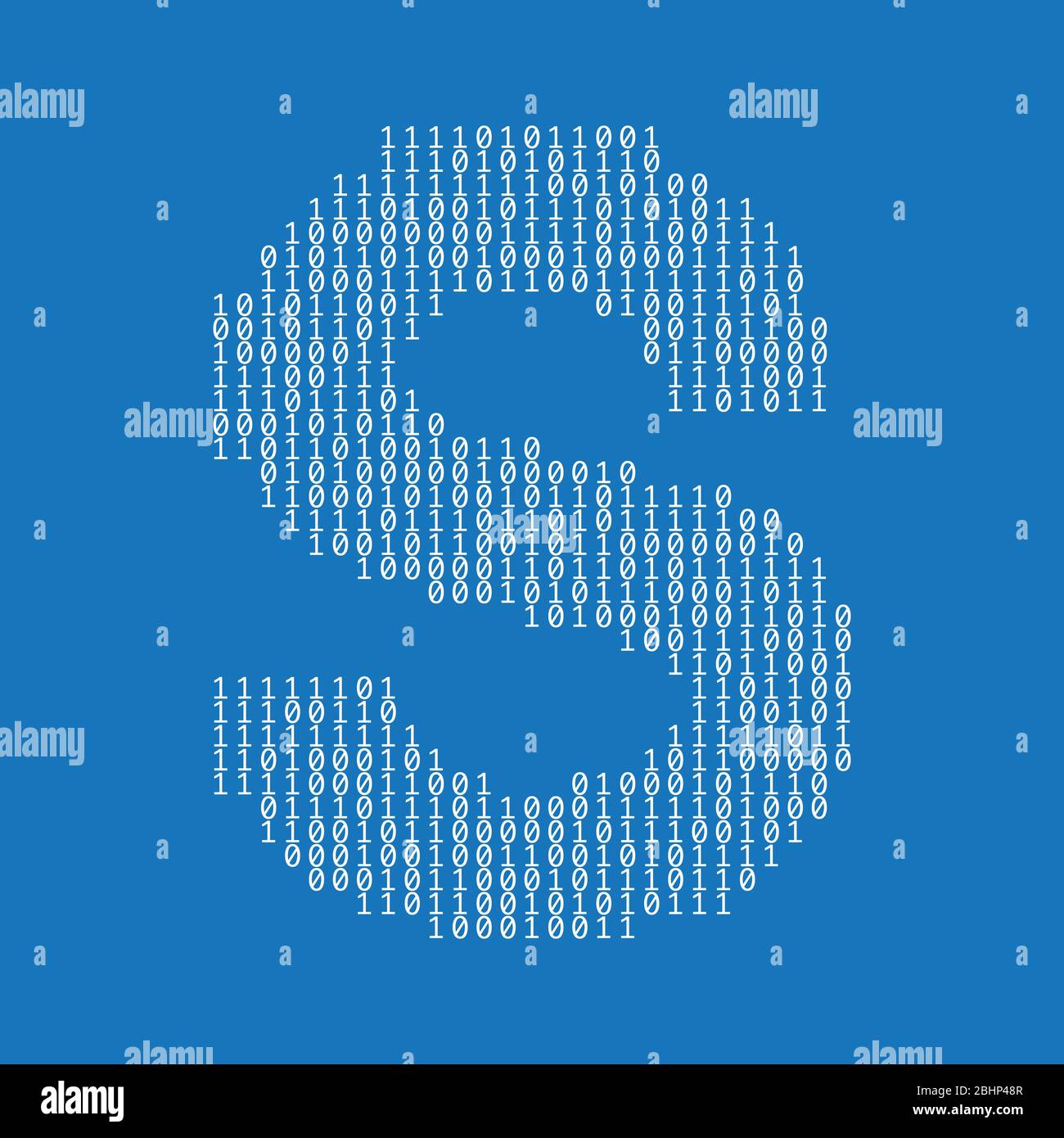 Letter S made from binary code digits. Technology background Stock ...