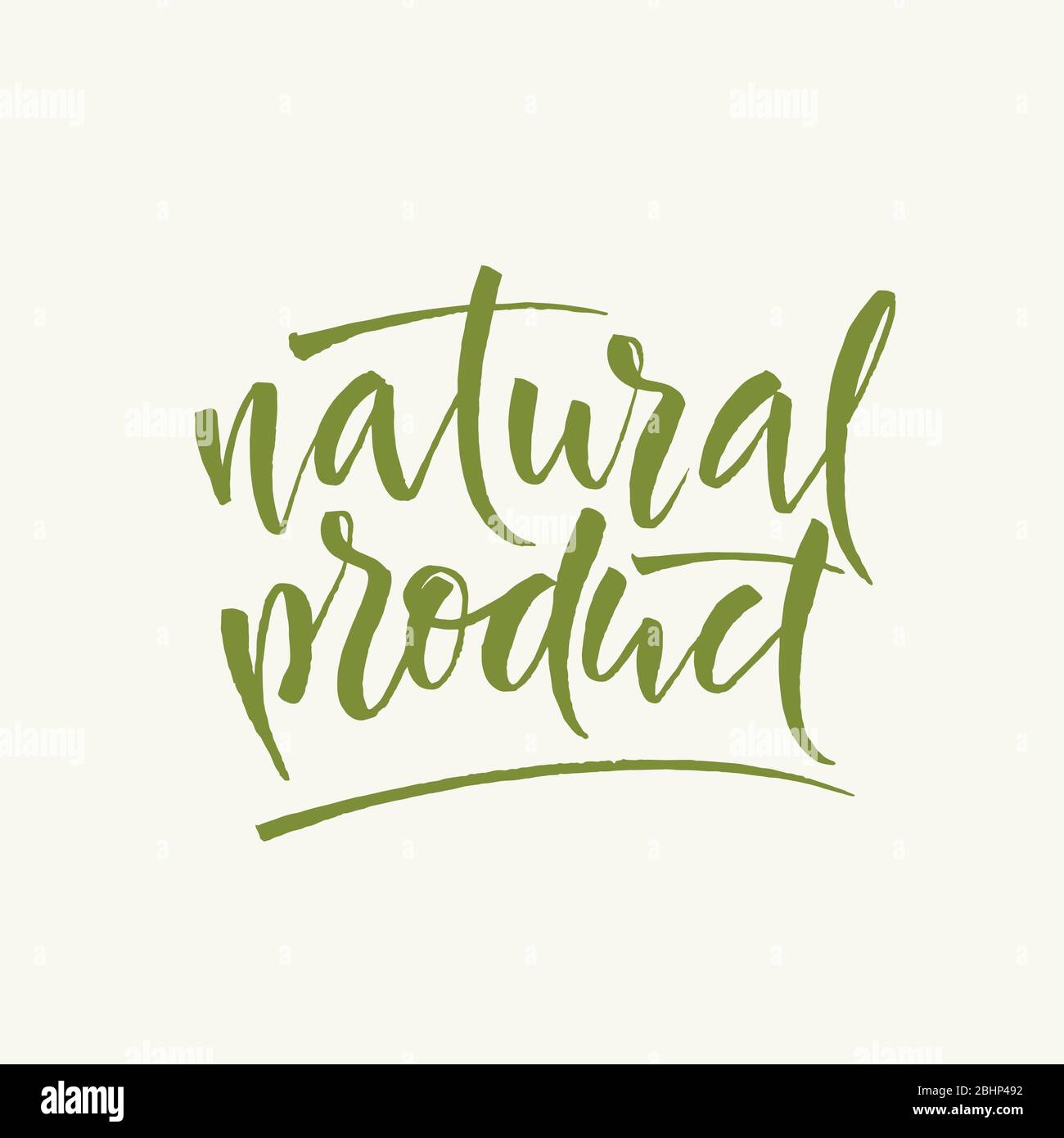 Organic and farm fresh product natural calligraphy Stock Vector Image ...
