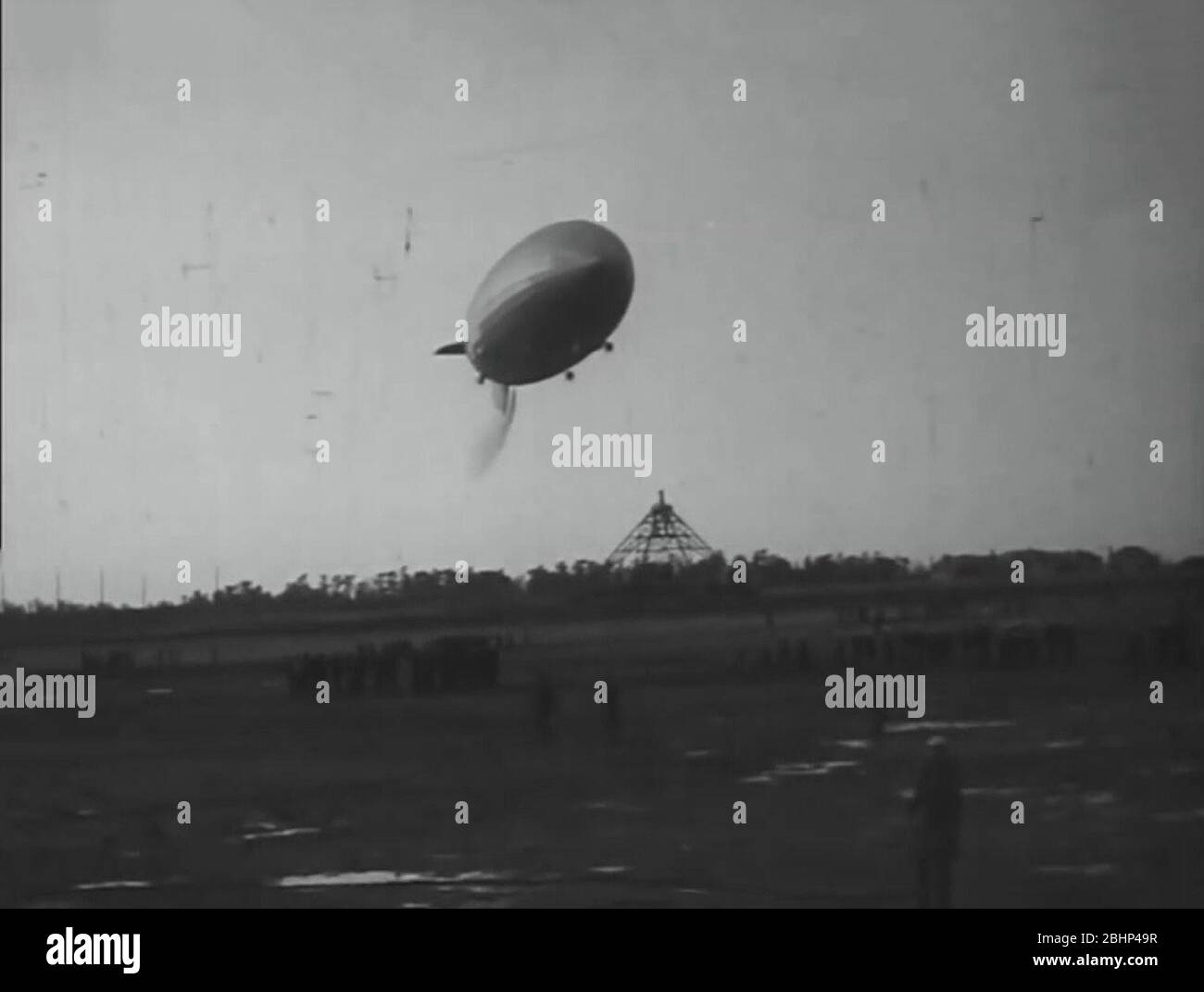 The German Zeppelin airship - the Hindenburg in flight. 1930s ...