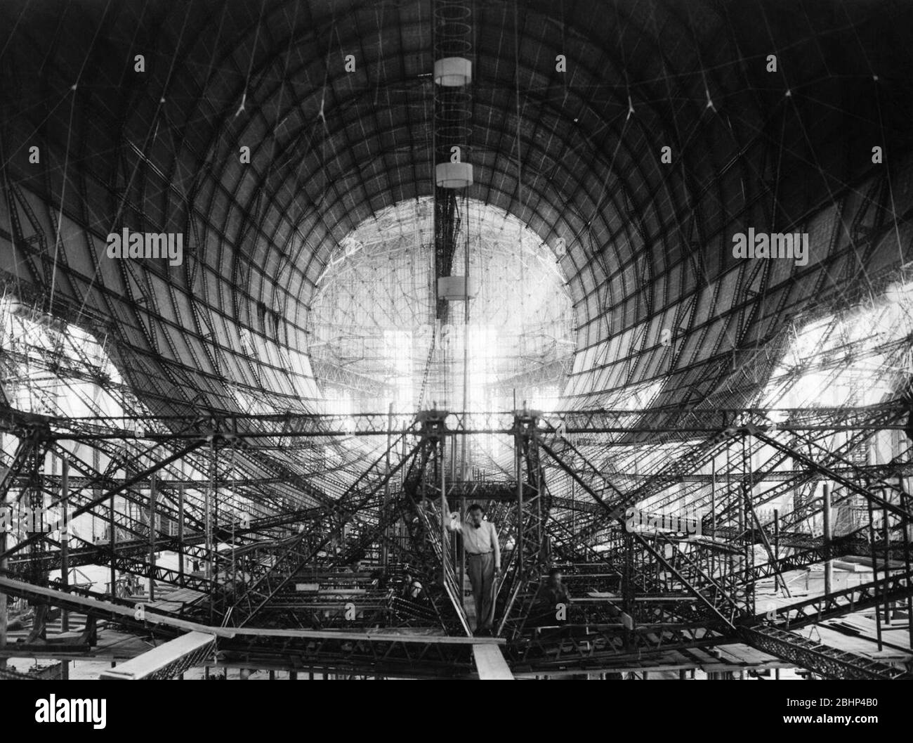 The German Zeppelin airship - the Hindenburg in flight. 1930s ...