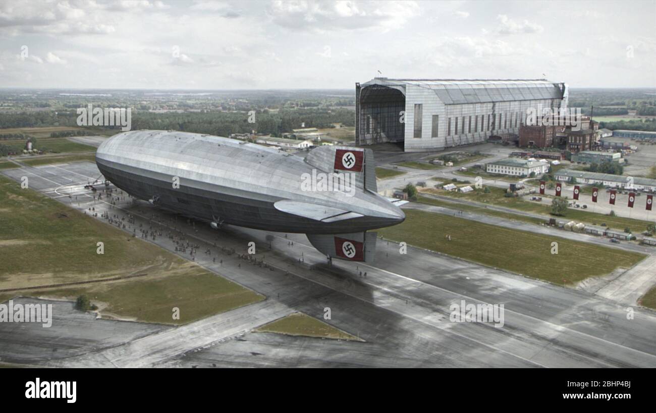 The German Zeppelin airship - the Hindenburg in flight. 1930s ...