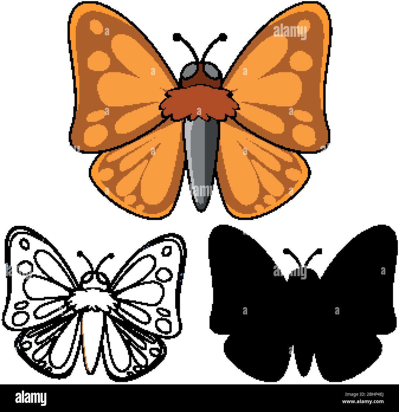 Set of butterfly cartoon illustration Stock Vector Image & Art - Alamy