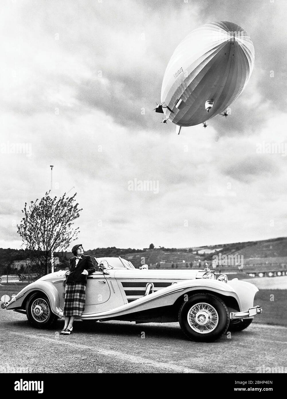 The German Zeppelin airship - the Hindenburg in flight. 1930s ...