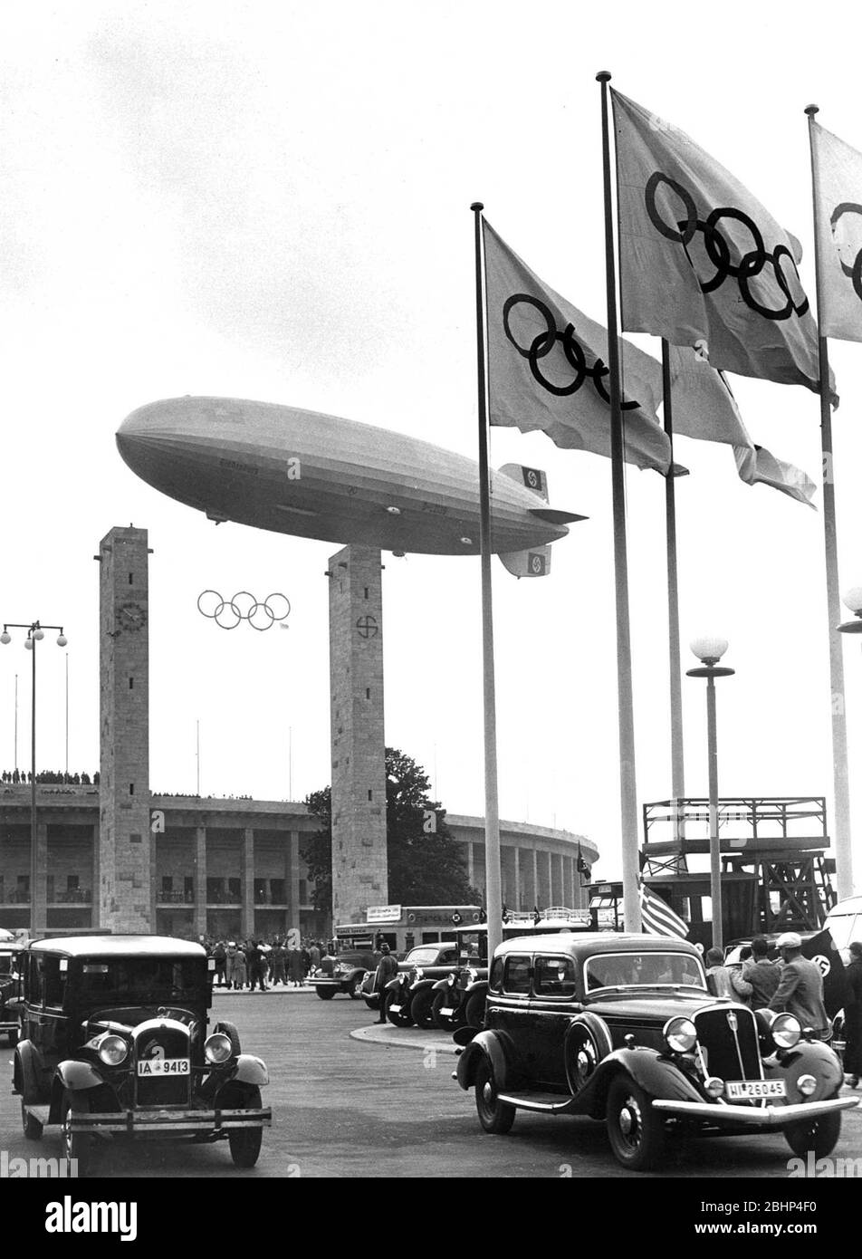 The German Zeppelin airship - the Hindenburg in flight. 1930s ...