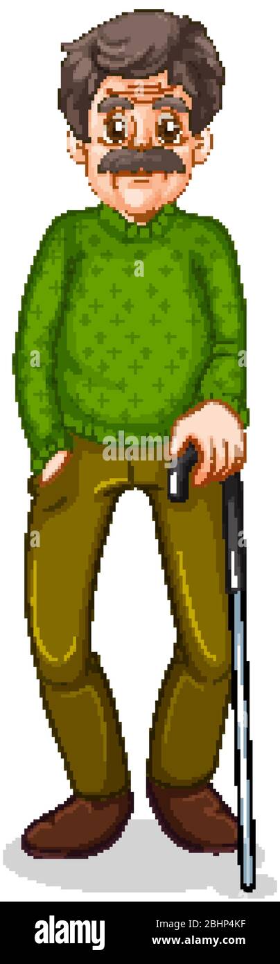 Old man standing on white background illustration Stock Vector Image ...