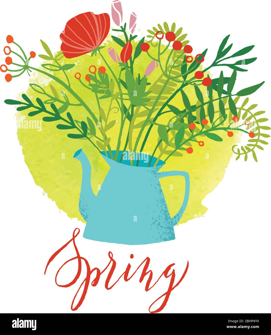 Vector hand drawn style Spring calligraphic poster Stock Vector Image ...
