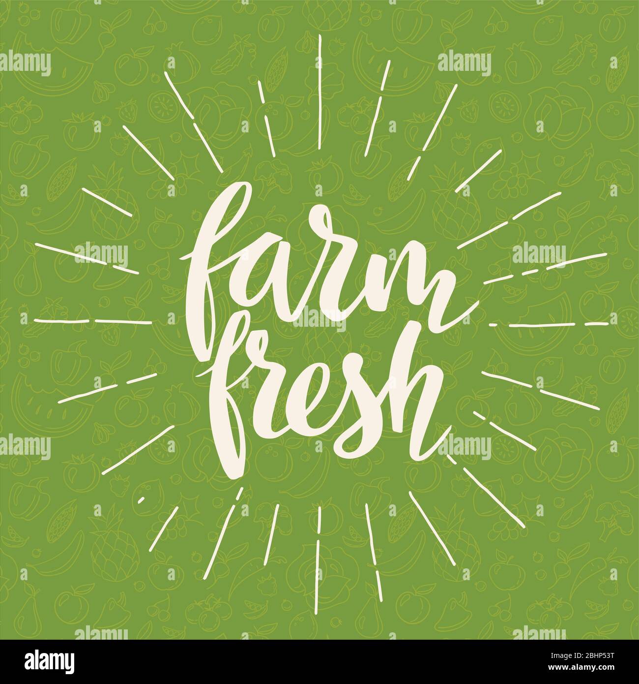 Organic and farm fresh product natural calligraphy Stock Vector Image ...