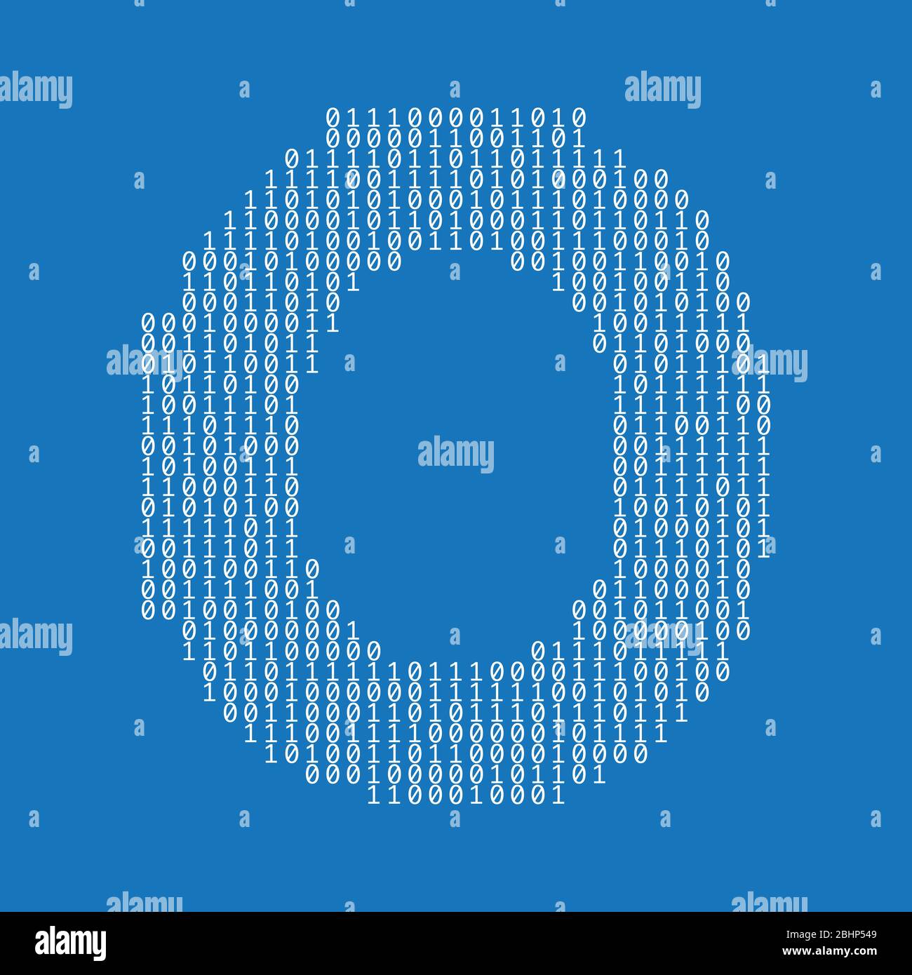 Letter O made from binary code digits. Technology background Stock ...
