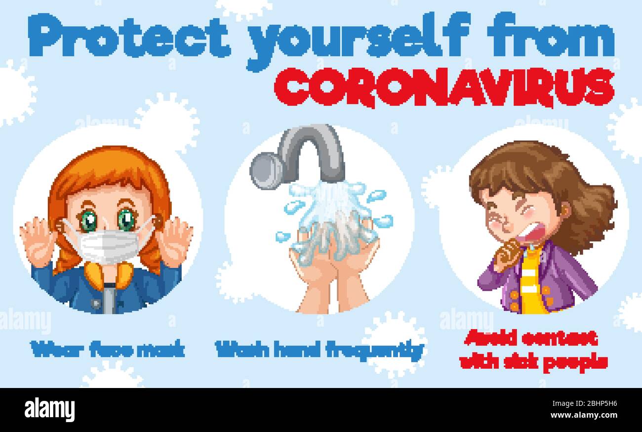 Coronavirus poster design with ways to protect yourself from virus ...