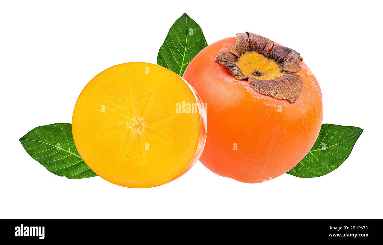 Persimmon fruit isolated on white background Stock Photo - Alamy