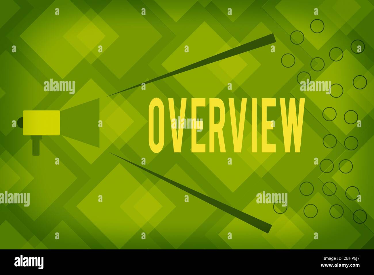 Writing note showing Overview. Business concept for the general review ...