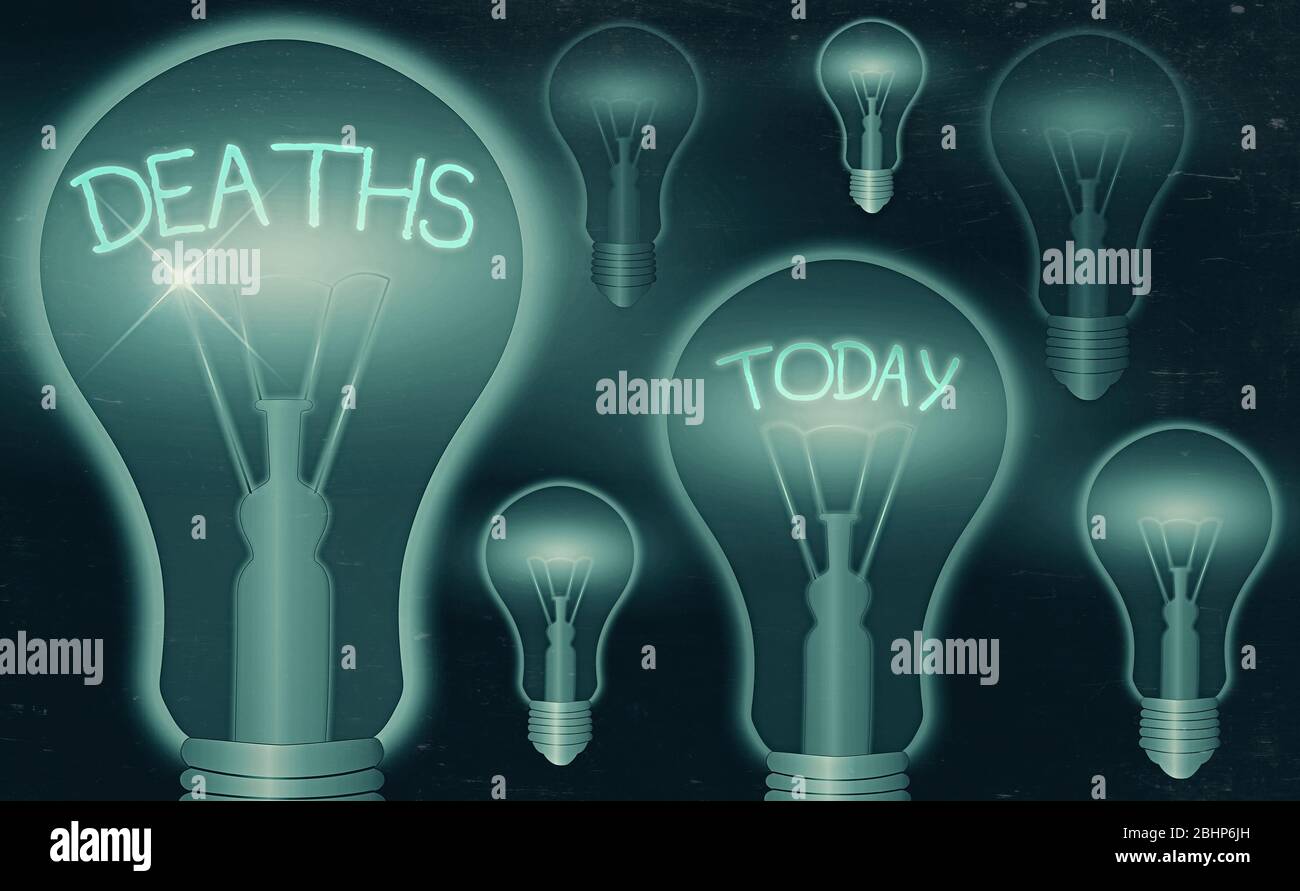 Handwriting text writing Deaths. Conceptual photo permanent cessation ...