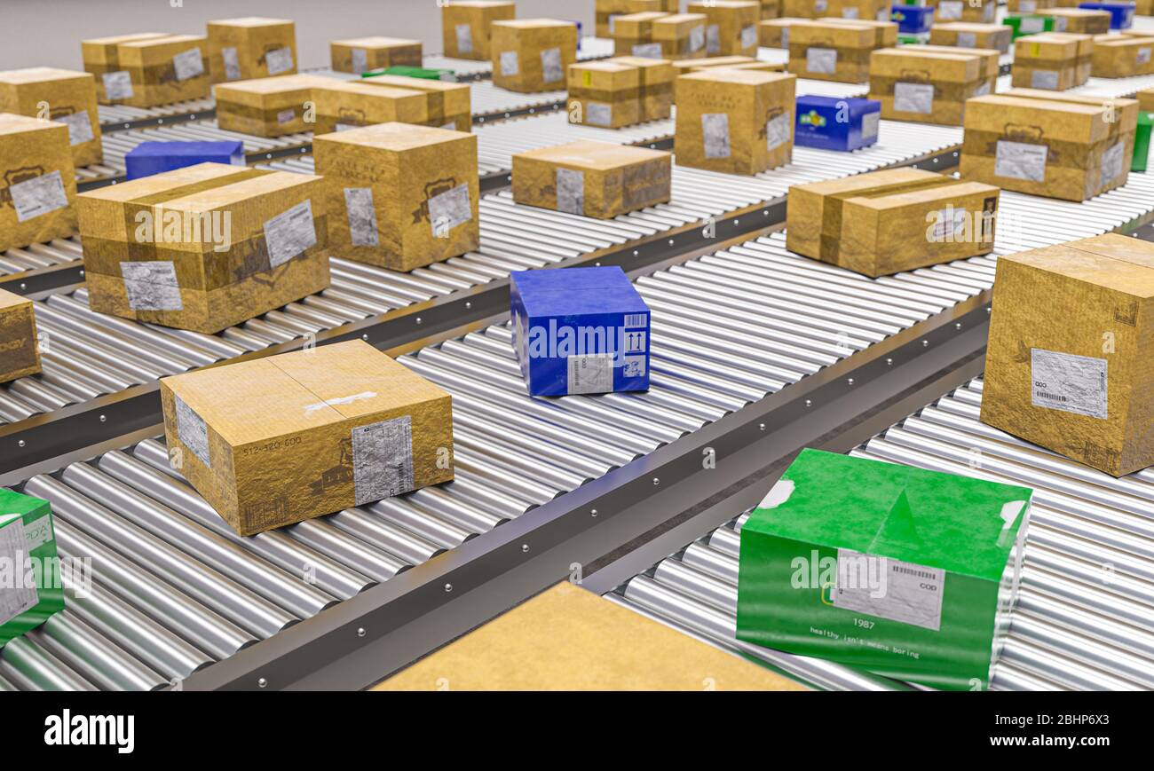 conveyor rollers that move different types of packs. automation and ...