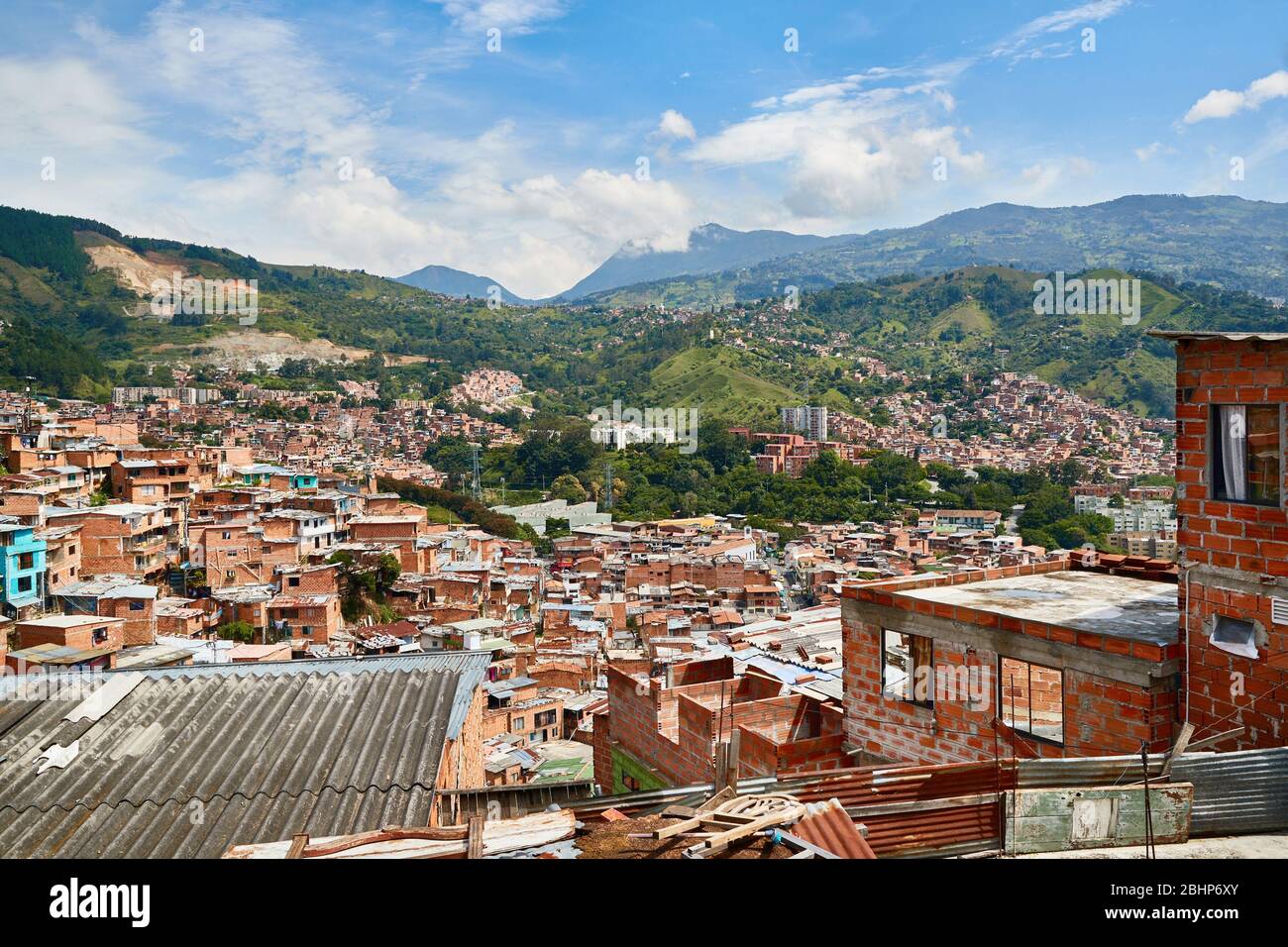 View of Comuna 13 in Medellin Stock Photo - Alamy