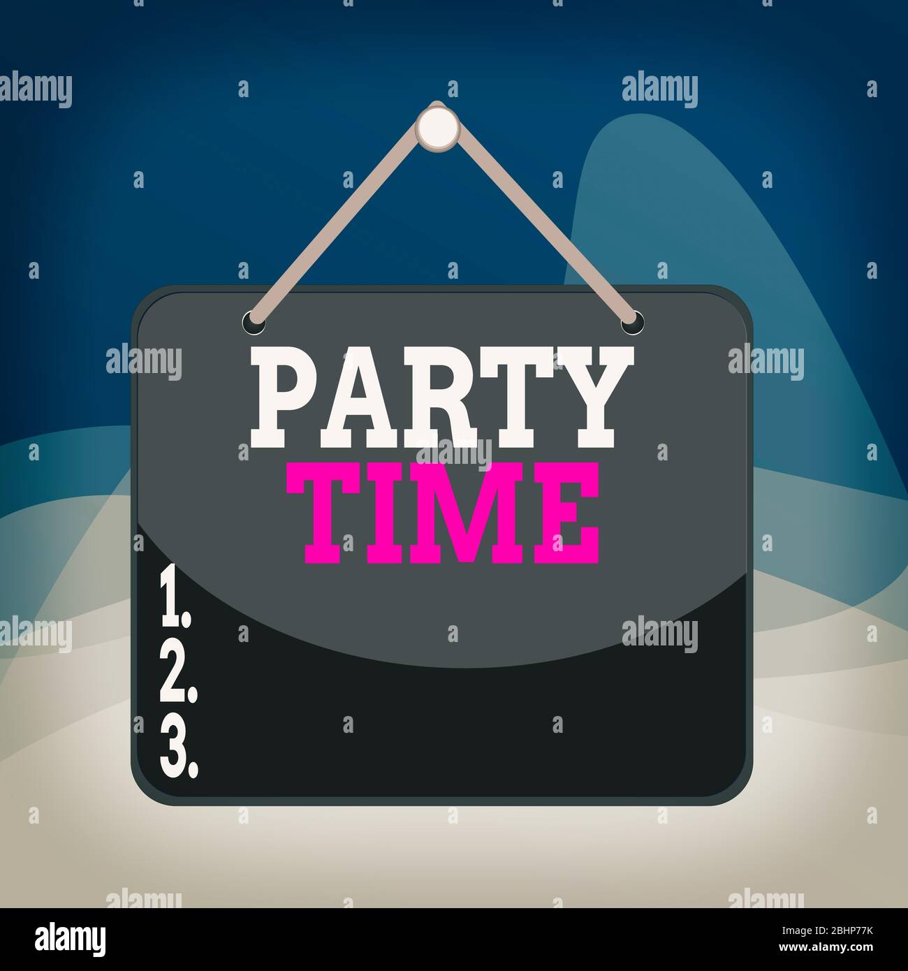 Writing note showing Party Time. Business concept for the right moment ...