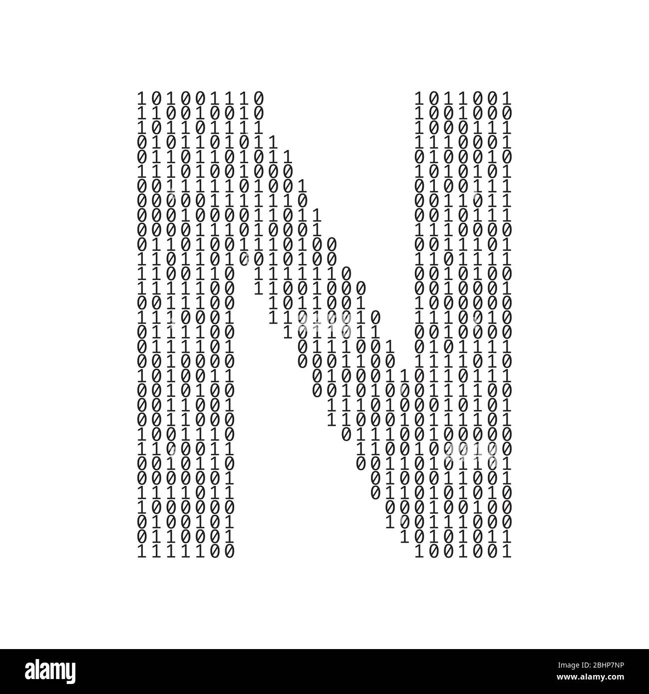 Letter N Made From Binary Code Digits Technology Background Stock Vector Image And Art Alamy