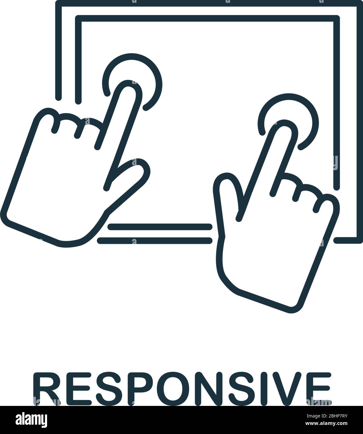 Responsive icon. Simple line element Responsive symbol for templates ...