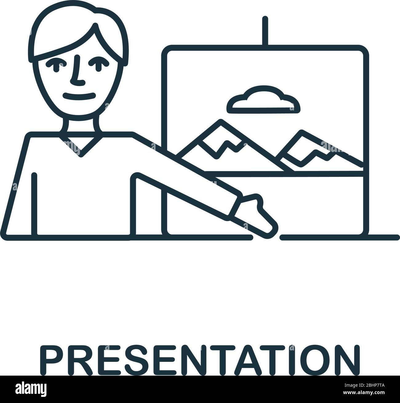 Presentation icon. Simple line element Presentation symbol for ...