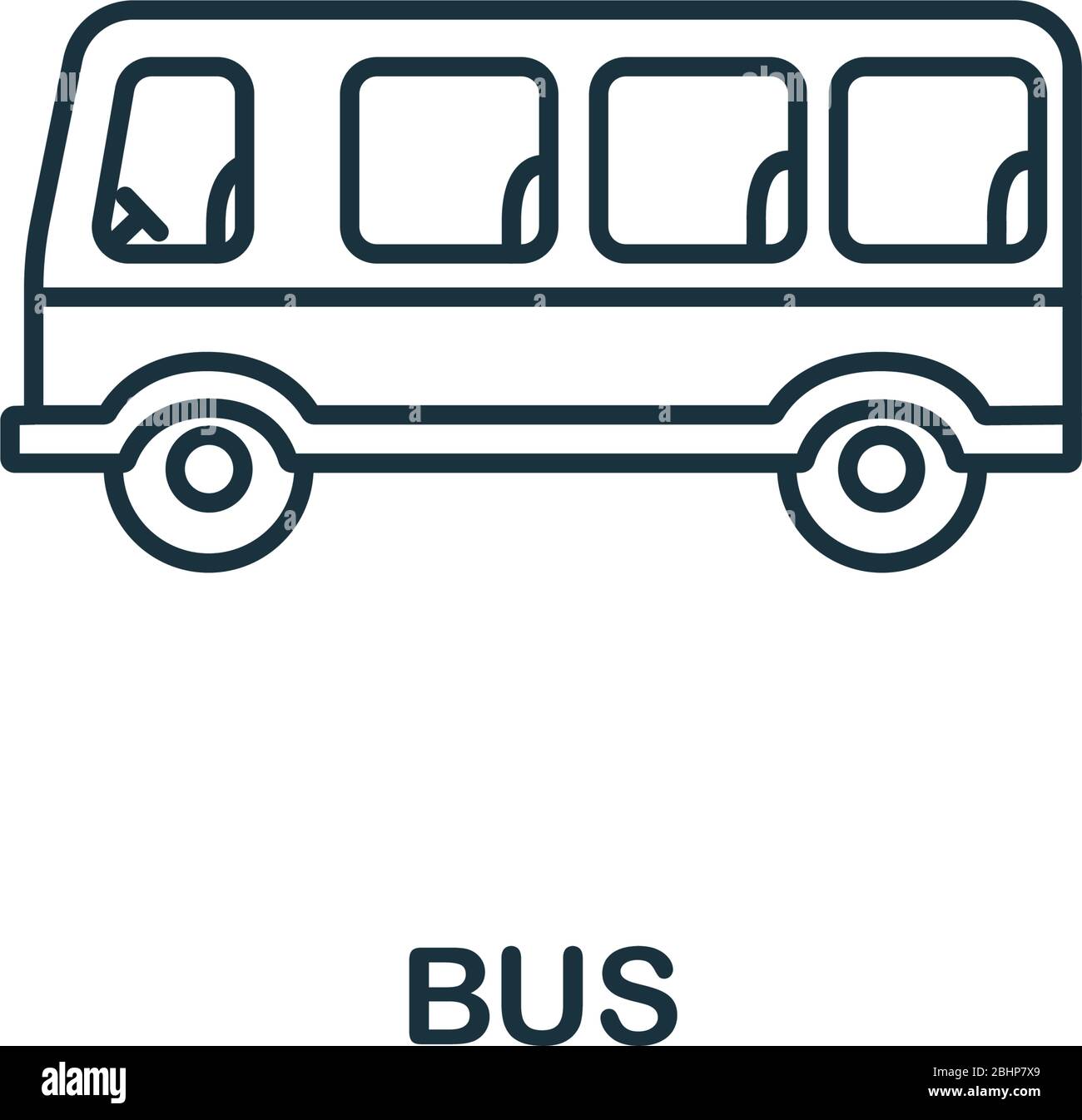 Bus icon. Simple line element Bus symbol for templates, web design and ...