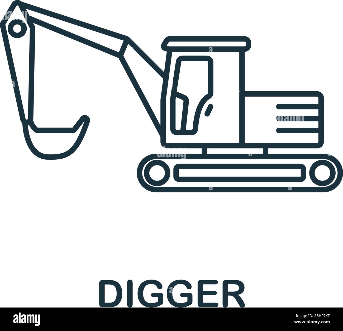 Digger icon. Simple line element Digger symbol for templates, web ...