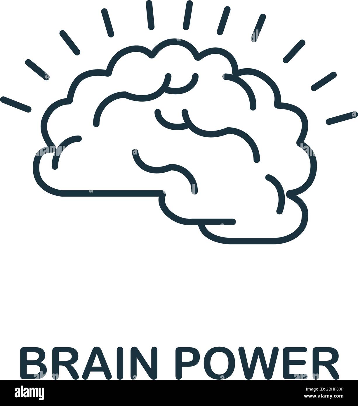 Brain Power icon. Simple line element Brain Power symbol for templates ...