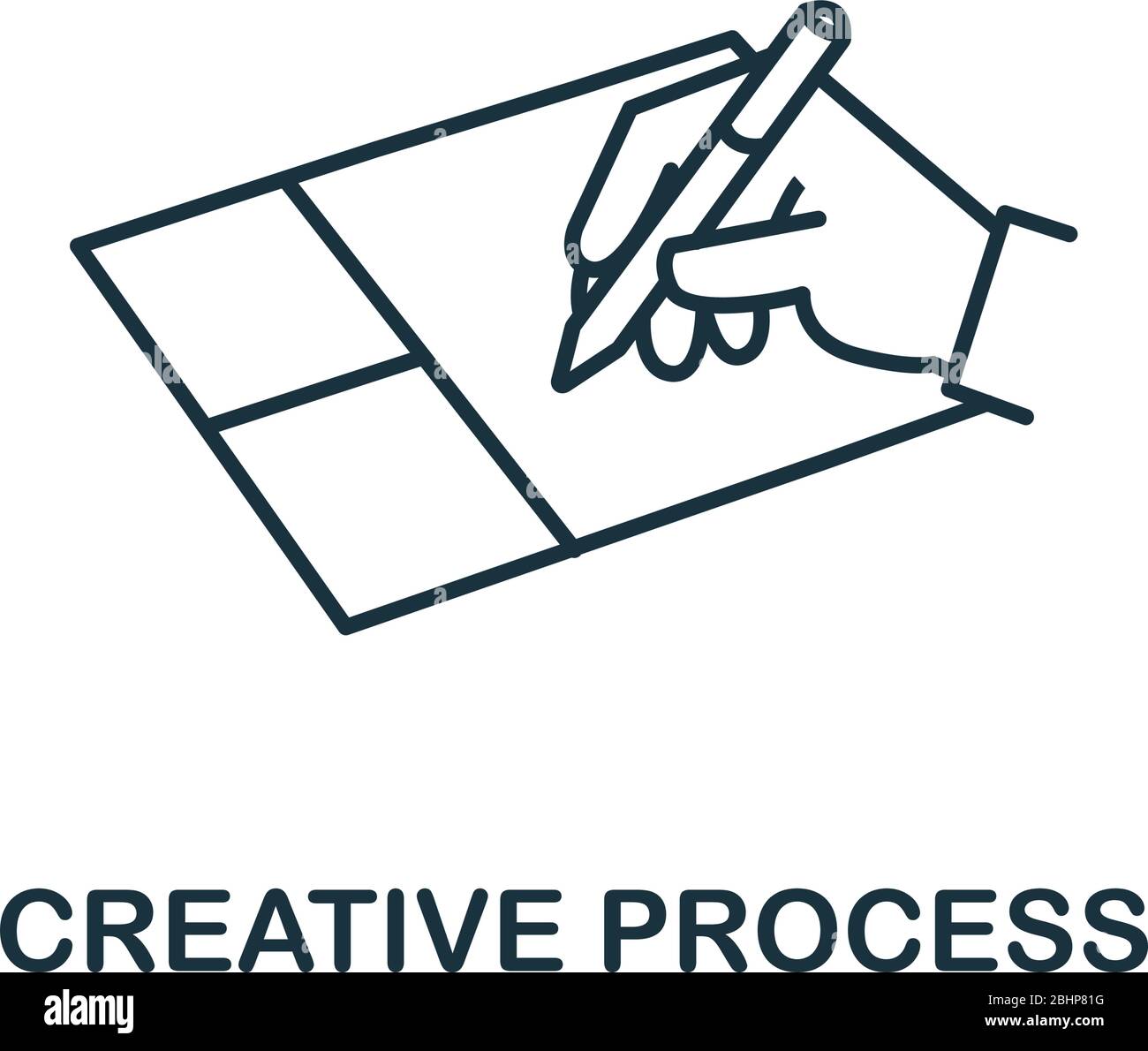 Creative Process icon. Simple line element Creative Process symbol for ...