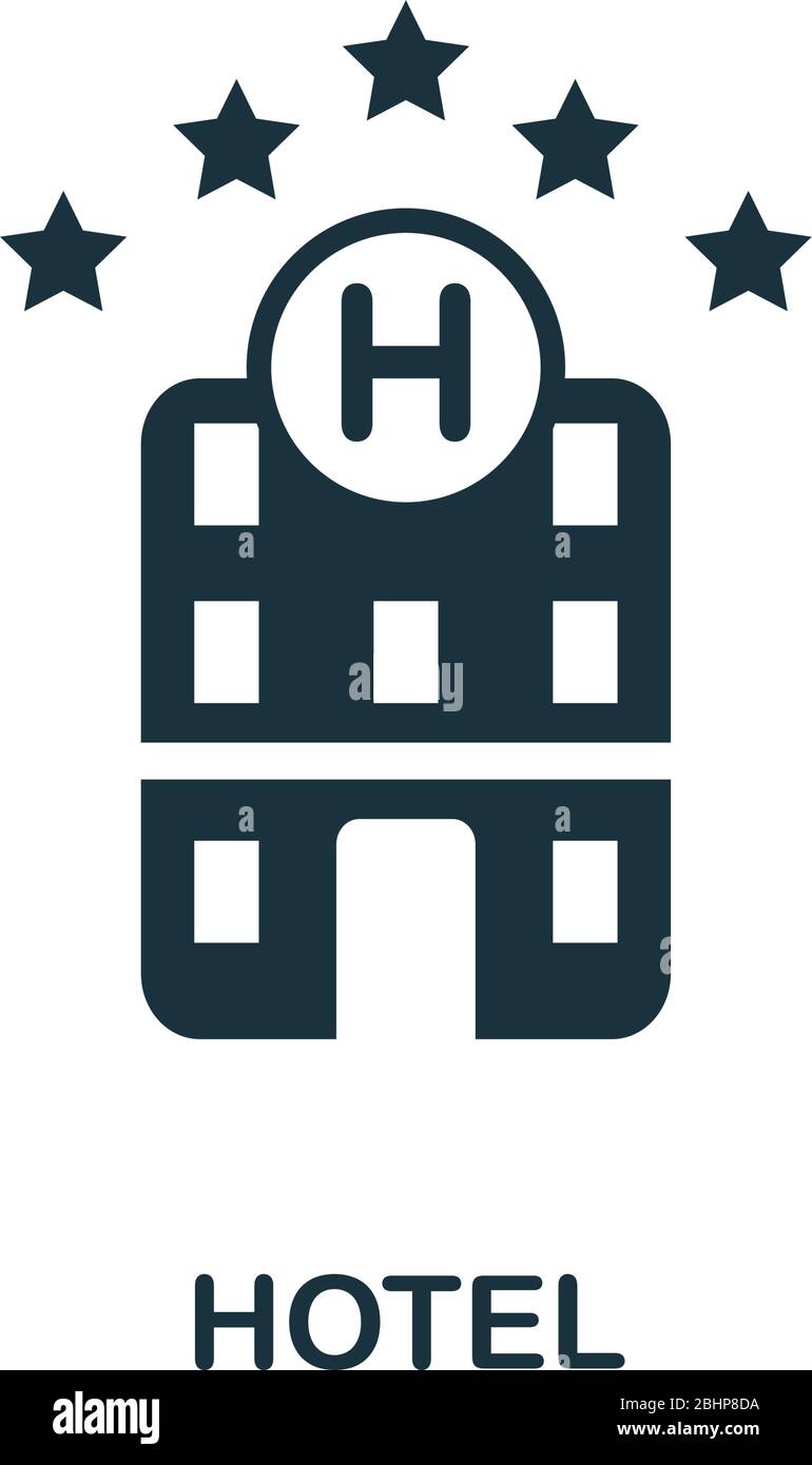 Hotel icon. Simple illustration from vacation collection. Creative ...
