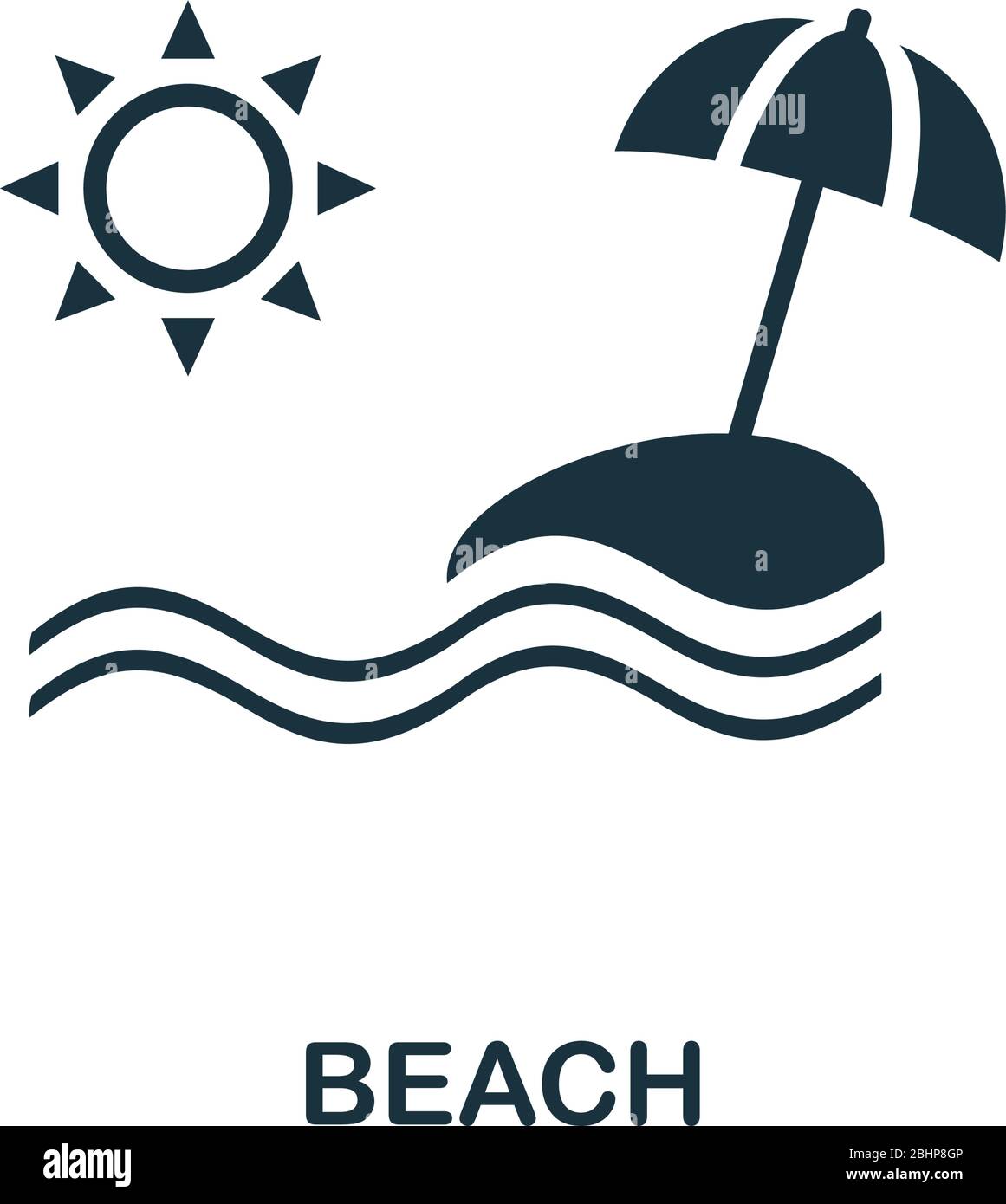 Beach icon. Simple illustration from vacation collection. Creative ...