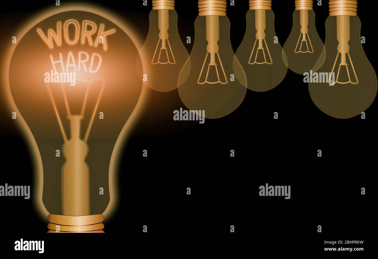 Text sign showing Work Hard. Business photo showcasing Laboring that ...