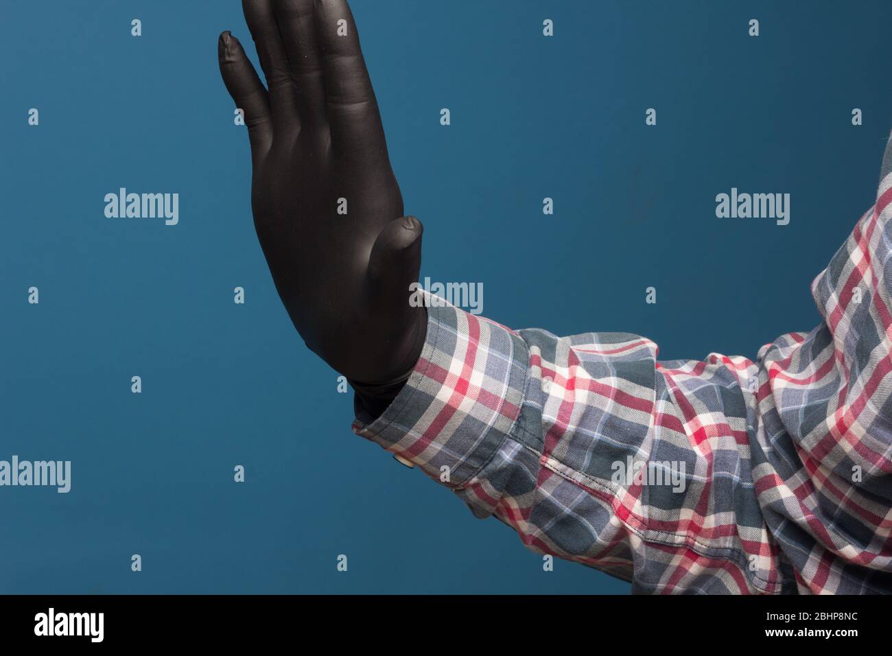 Hygienic hand protection, fine black glove to avoid losing touch in the ...