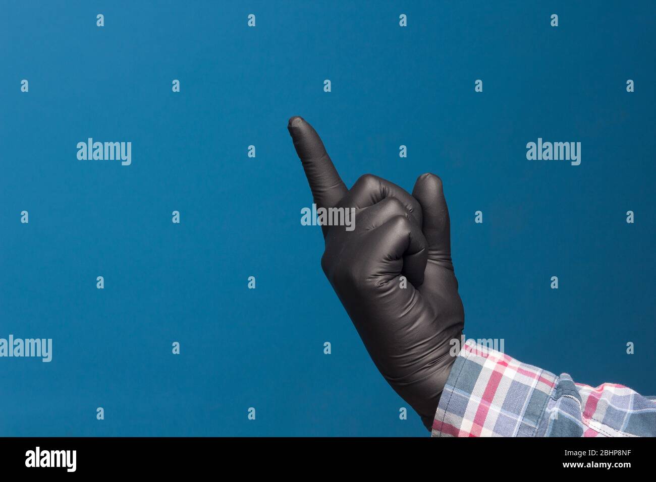 Hygienic hand protection, fine black glove to avoid losing touch in the ...