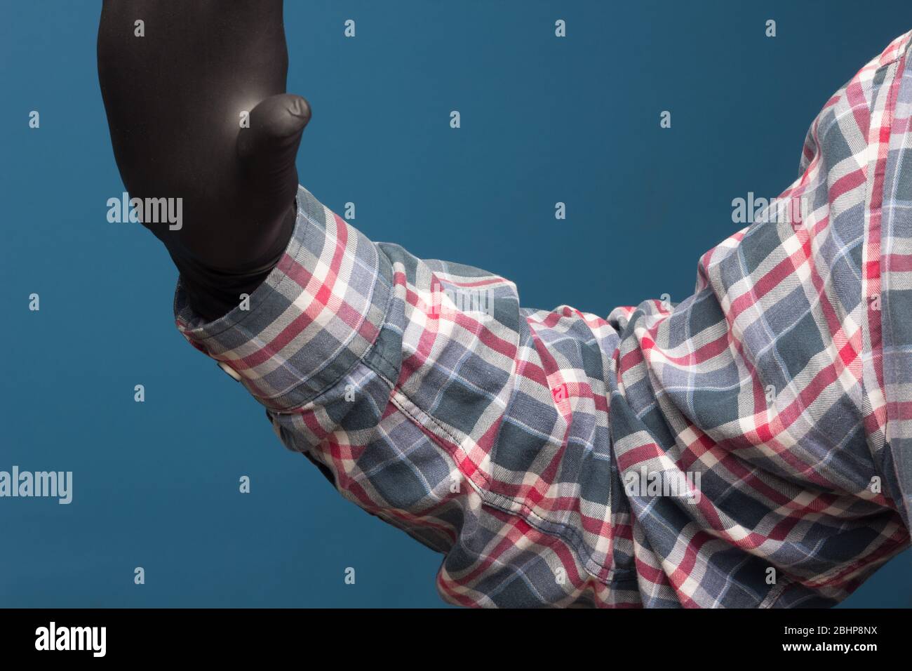 Hygienic hand protection, fine black glove to avoid losing touch in the ...