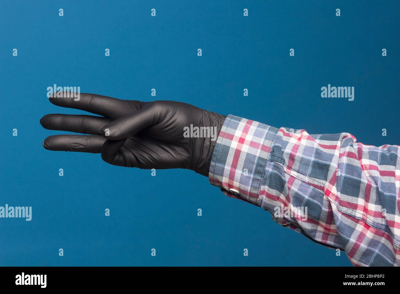 Hygienic hand protection, fine black glove to avoid losing touch in the ...