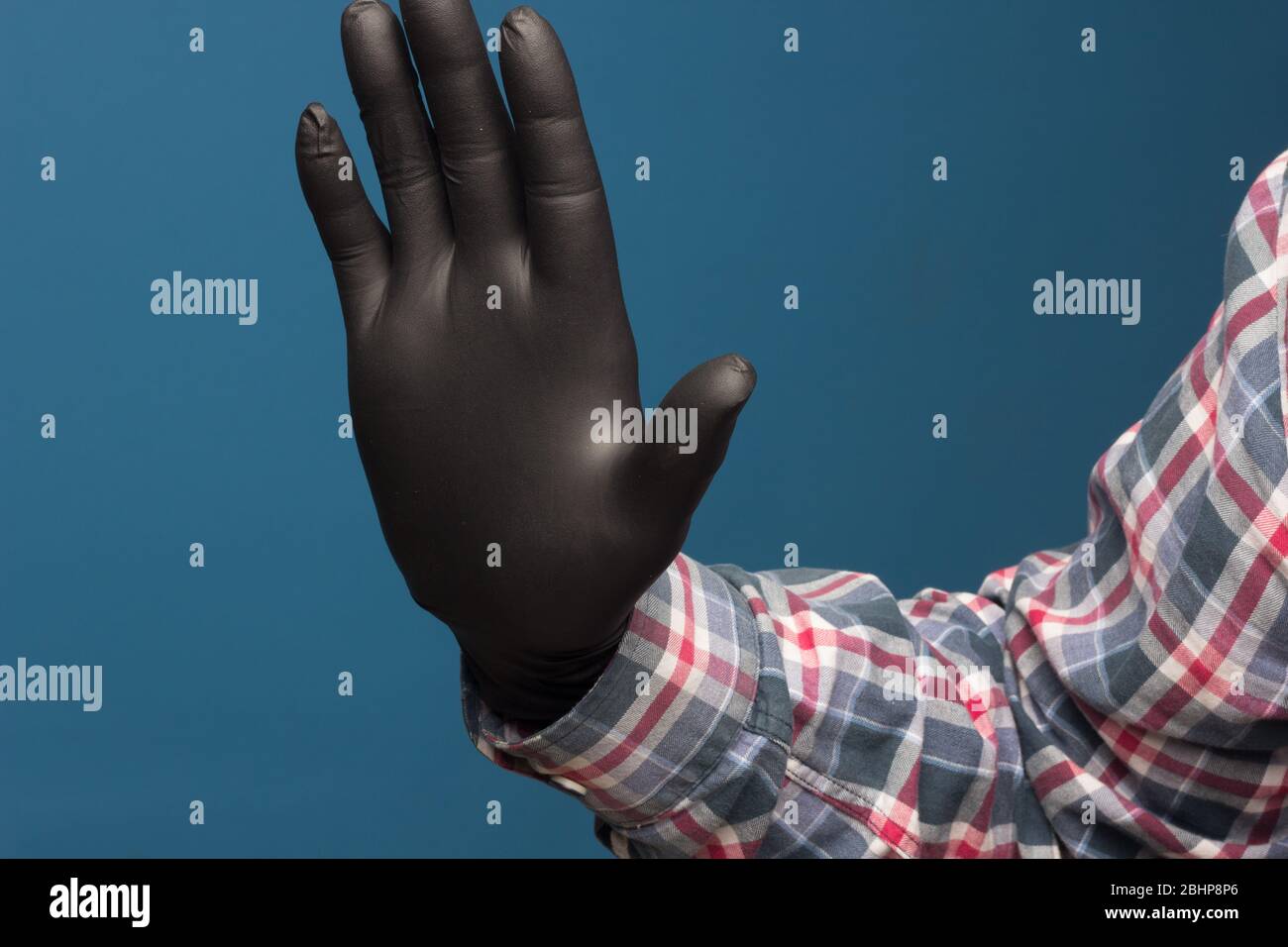 Hygienic hand protection, fine black glove to avoid losing touch in the ...