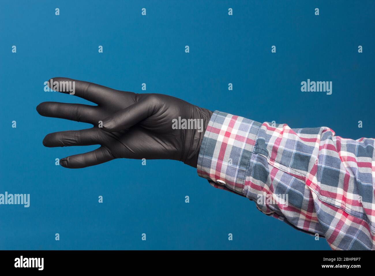 Hygienic hand protection, fine black glove to avoid losing touch in the ...