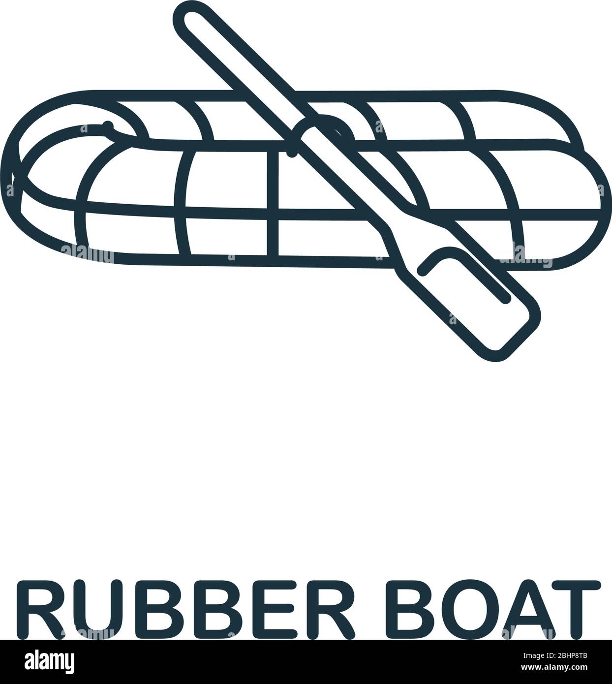 Rubber Boat icon. Simple line element Rubber Boat symbol for templates ...