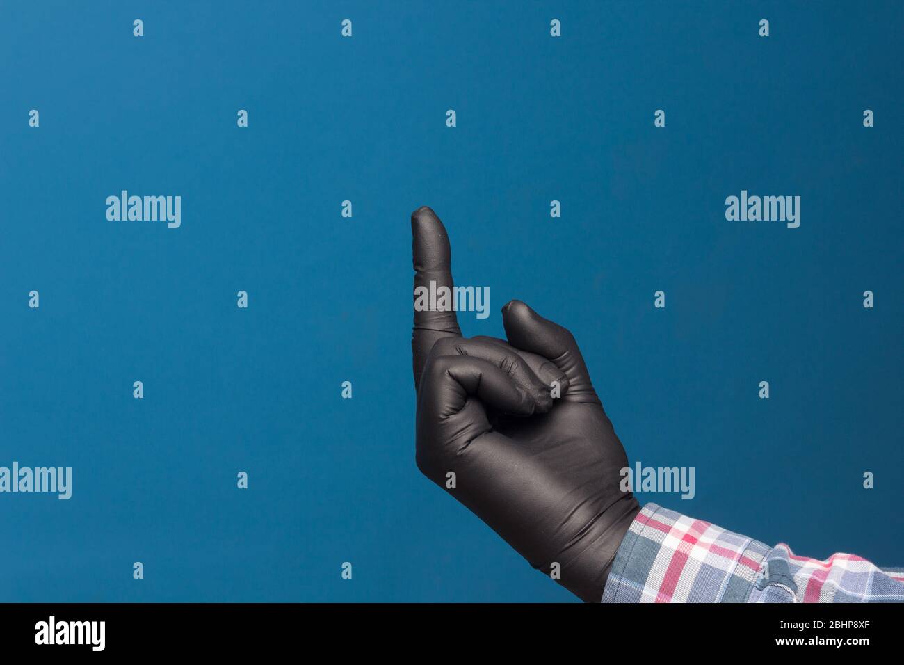 Hygienic hand protection, fine black glove to avoid losing touch in the ...