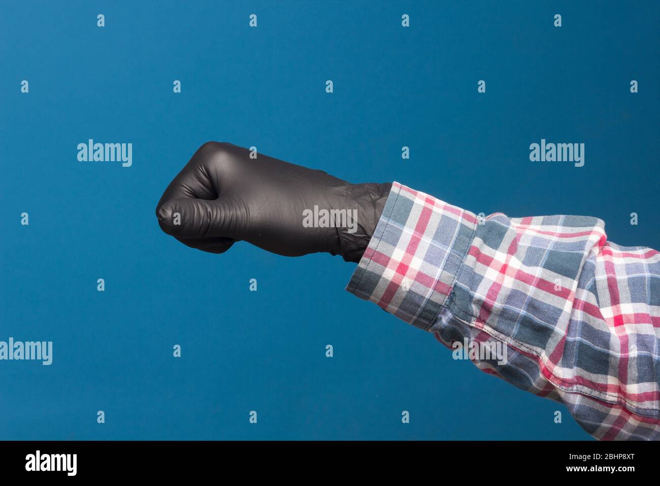 Hygienic hand protection, fine black glove to avoid losing touch in the ...