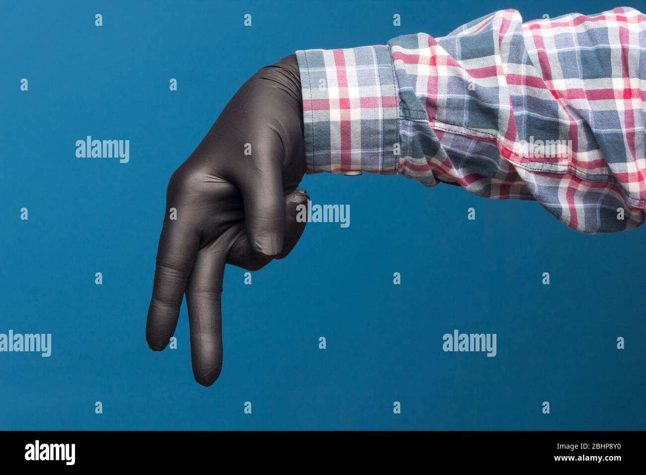 Hygienic hand protection, fine black glove to avoid losing touch in the ...