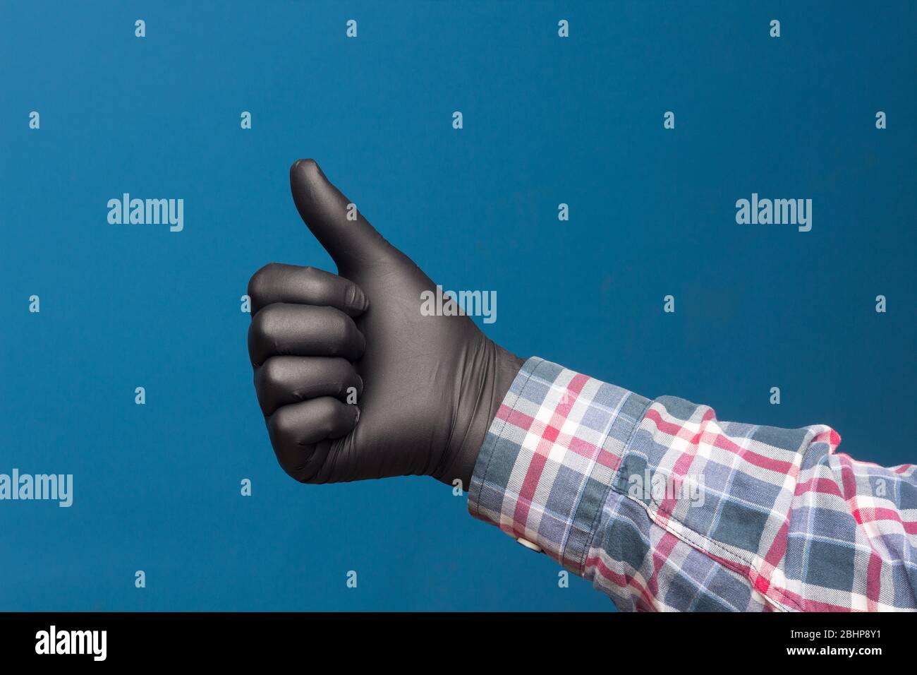 Hygienic hand protection, fine black glove to avoid losing touch in the ...